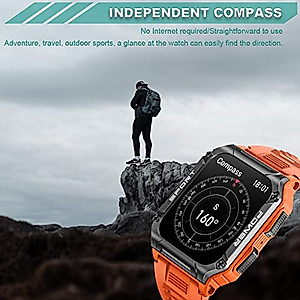 Desong Military Smart Watch,1.95" Rugged Smart Watch(Call Receive/Dial),IP68 Waterproof Activity Trackers Smartwatches,Fitness Heart Rate Sleep Monitor Sport Smartwatch for Android iOS