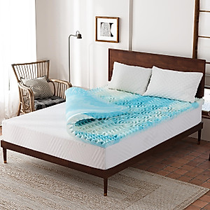 Dyonery 2 Inch 5-Zone Gel Memory Foam King Mattress Topper, CertiPUR-US Certified, Cooling Sleep, Pressure Relief, 76"×80"×2"