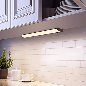 Hardwired LED Under Cabinet Task Lighting - 16 Watt, 24", Dimmable, CRI>90, 3000K (Warm White), Bronze, Wide Body, Long Lasting Metal Base with Frost Lens