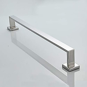 JunSun Square Towel Bar 24-Inch Stainless Steel Bathroom Hardware Towel Holder Modern Towel Rail Mirror Polished Bathroom Accessories Towel Rod Contemporary Wall Mounted Towel Rack Polished Chrome