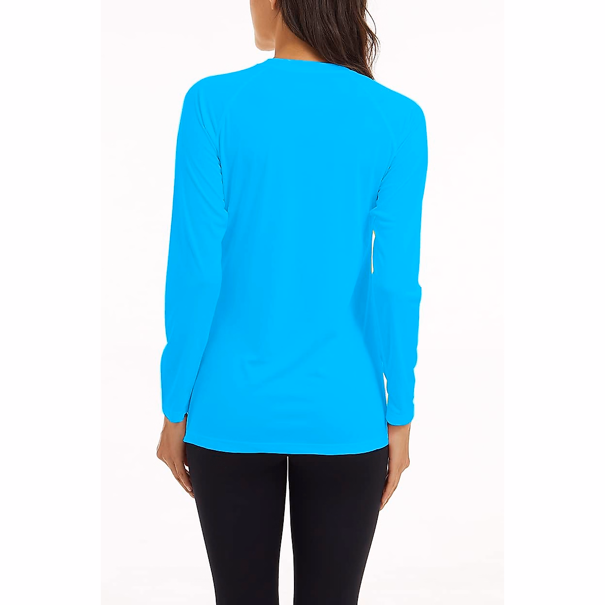 KINGFEN Women UPF 50+ Sun Protection Clothing Cozy Pastel Pullover Loose Long Sleeve Workout Tops for Women Uv Protection Outdoor Activities Shirt Running Shirts Women Ice Blue Medium