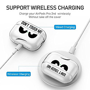 Youtec for Airpods Pro 2nd Generation Case 2022,Clear Don't Touch Me for Airpods Pro 2 Cover with Keychain/Lanyard Soft Cute Shockproof Cover for Women Men Compatible Apple AirPod Pro 2,Clear