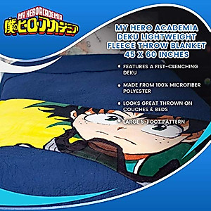 JUST FUNKY My Hero Academia Deku Fleece Throw Blanket 45 x 60 Inches