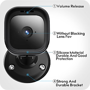 Blink Mini Wall Mount Bracket with Protective Case，Weather Proof 360 Degree Protective Adjustable Indoor/Outdoor Small Mount(1 Pack Black，Camera not Included)