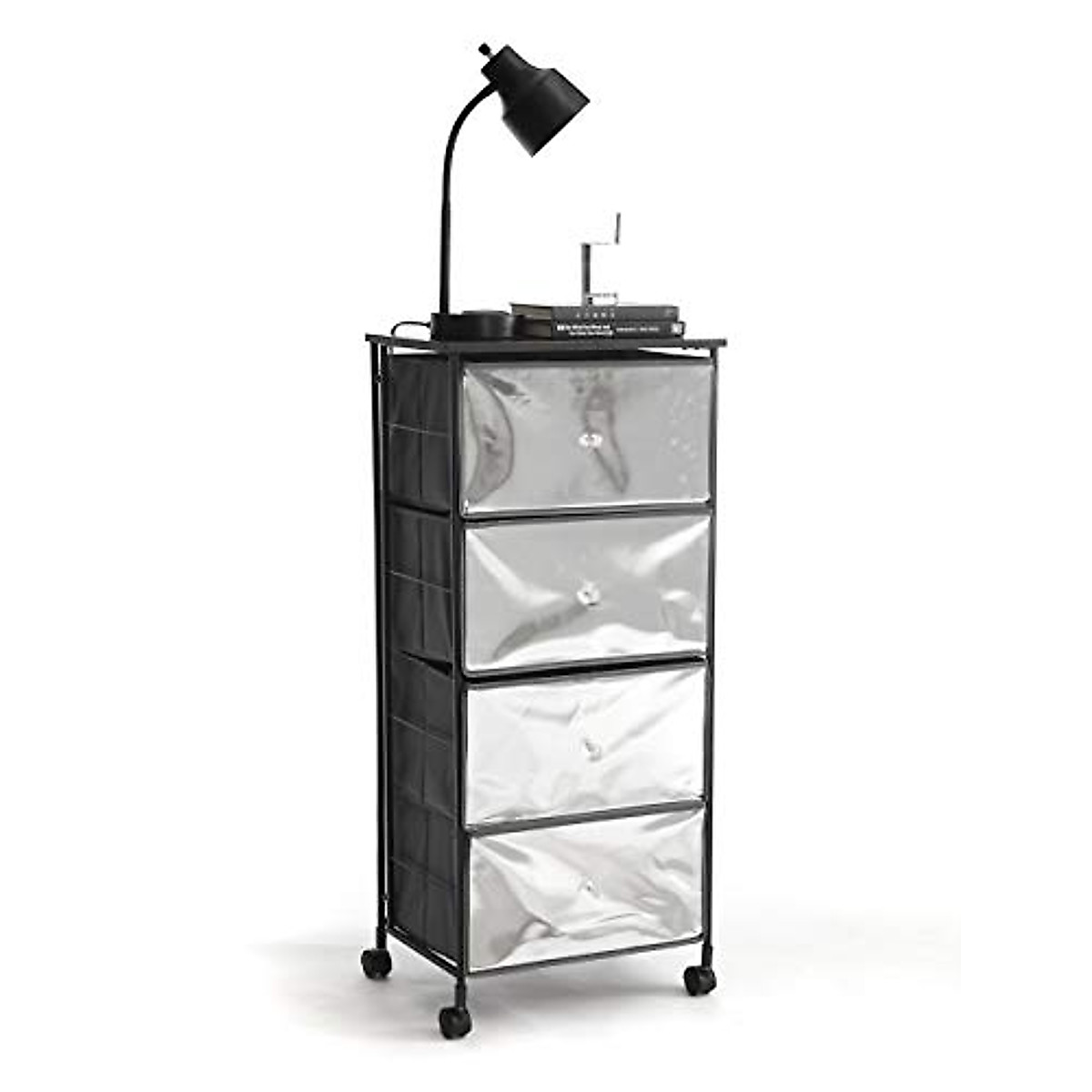 Urban Shop 4 Tier Mirrored Rolling Storage Cart