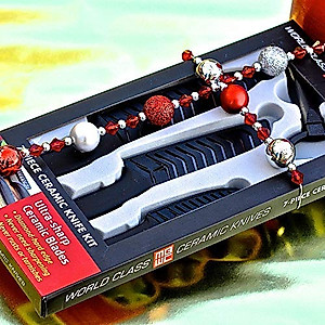 Miracle Blade IV World Class Professional Series Black 7-piece Ceramic Knife Set - Sharpest Knives Never Lose their Precision Cut: Never Dulls & Won't Rust or Stain.