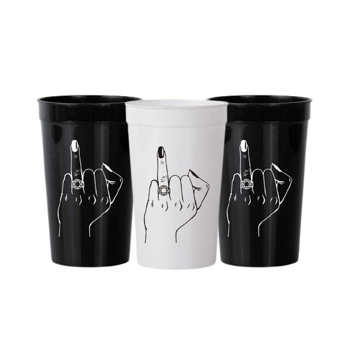 Bach Bride Bachelorette Party Decorations Ring Finger Reusable Cups - 12 Stadium Cups | Bridal Shower Gift, Bridesmaid Favors