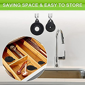 3 Sizes of Kitchen Funnel Set, Food Grade Funnels for Filling Bottles, Premium Silicone Collapsible Funnel for Transferring Liquid, Powder Transfer, Large Wide Mouth Canning Funnel, Small Funnel