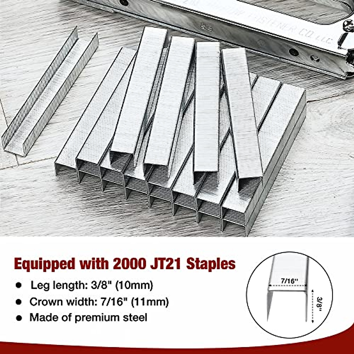 Arrow JT27 Light Duty Staple Gun Kit, Thin Wire Stapler with 2000 Pieces JT21 3/8" Staples, Lightweight Chromed-Steel Housing