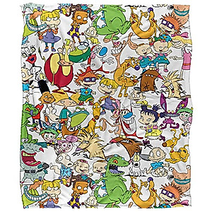 Nickelodeon Blanket, 50"x60" Mash Up Silky Touch Super Soft Throw Blanket