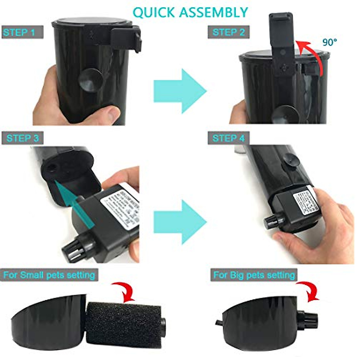 K1-Store Turtle Filter Aquarium Filter Low Water Level Internal Filter Waterfall Flow Aquarium Pump for Turtle Tank Fish Tank Reptiles Shrimp Frog Crab Tank Amphibian Tank(Filter 2020)