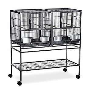 Prevue Pet Products F070 Hampton Deluxe Divided Breeder Cage with Stand,Black Hammertone,1/2"