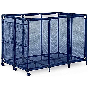 Essentially Yours Pool Noodles Holder, Toys, Floats, Balls and Floats Equipment Mesh Rolling Storage Organizer Bin, Extra-Large, (47.2" W x 30.2" L x 34" H), Blue Style 455119