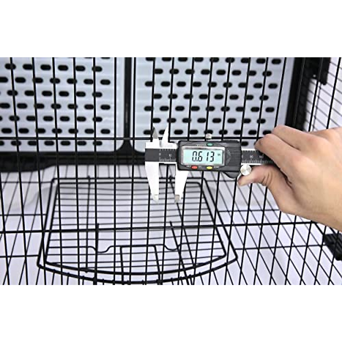 26" Rabbit Cage Carry with Pull Out Tray and Caster Size: L25 XW17 XH21 (Black)