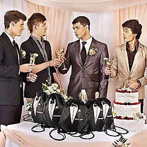 Eccliy 12 Pieces Groomsman Gift Bags for Wedding Include 1 Best Man and 11 Groomsman Proposal Bags Party Favor Bags for Groomsman Father's Birthday Anniversary Wedding Party Supplies