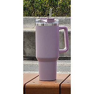 Aesthetic Adventure Quencher 40oz Stainless Steel insulated Tumbler with Handle and Straw - Lavender