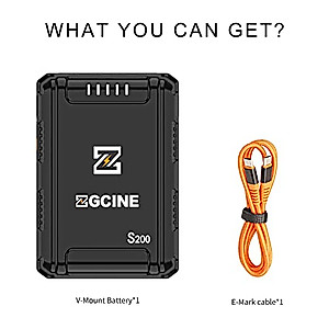 ZGCINE S200 V-Mount Battery 199Wh 14.8V with Dual DC/USB-C/D-TAP Ports for Video Camera Camcorder Broadcast,V-Lock Battery Compatible with BMPCC 4K 6K Pro/ZCAM/Canon EOS R5C/Sony FX3