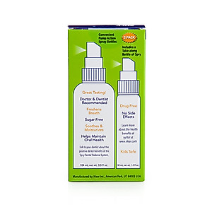 Spry Xylitol Moisturizing Bad Breath Mouth Spray, Bad Breath Treatment Oral Breath Spray with Natural Spearmint, 4.5 fl.oz (Pack of 1)
