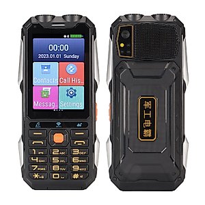 Cuifati Senior 4G Cellphone, 4in Large 18000mAh Battery Night Lighting Sound Easy Speed Dialing Rugged Phone for Android 7.0 (Black)