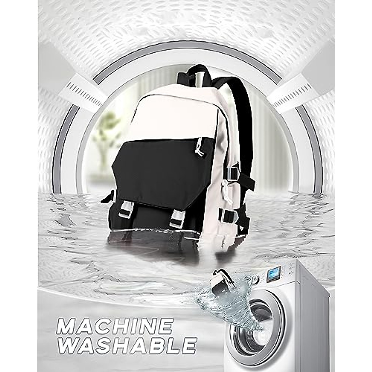 UPPACK Black small backpack for women aesthetic college backpack Bag travel bag Hiking Preppy Backpack for Men Lightweight Casual Daypack