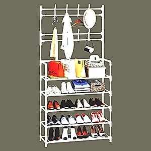 YAN WU YING ® White Shoe Rack, Shoe Shelf, Shoe Storage Organizer for Door, Entryway, Large Shoe Rack for Men,5 Tiers Shoe Organizer