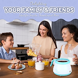 Party Desserts Candy and Chocolate Melting Pot with 2 Pots, Mini Electric Fondue Pot, Melts Candy Chocolate in a Couple of Minutes, Ideal for Cake Pops Cookies Cakes, 2.5 Cups, Aqua