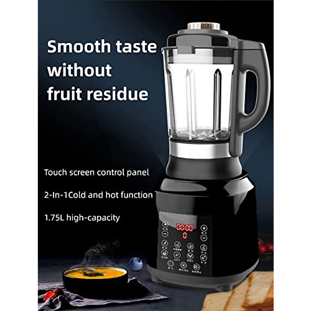 Blender for Kitchen, Nut Milk Maker Machine,Smoothie Maker,Food Processor, Baby Food Blender,Juicer,Professional-Grade, with Heating Function and Timer 1200W for Shakes and Smoothies, Crushing Ice,Soup, Fish, Fruit and Vegetable Juice, Baby Food, Soybean