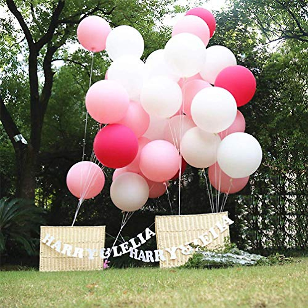 24 Inch Latex Round Balloons 10 Pack White Thick Big Balloons for Photo Shoot Wedding Baby Shower Birthday Party Decorations by IN-JOOYAA