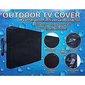 Indeed BUY Outdoor TV Cover 55" - 58" - with Bottom Cover - 600D Waterproof TV Cover and Weatherproof Dust-Proof Material,Protect Your LED, LCD, Plasma TV Screens