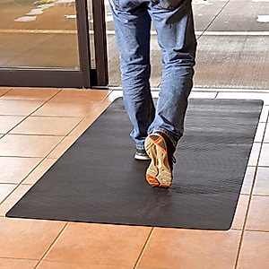 CLIMATEX Indoor/Outdoor Rubber Scraper Mat, 36 in. x 6﻿ ft., Black