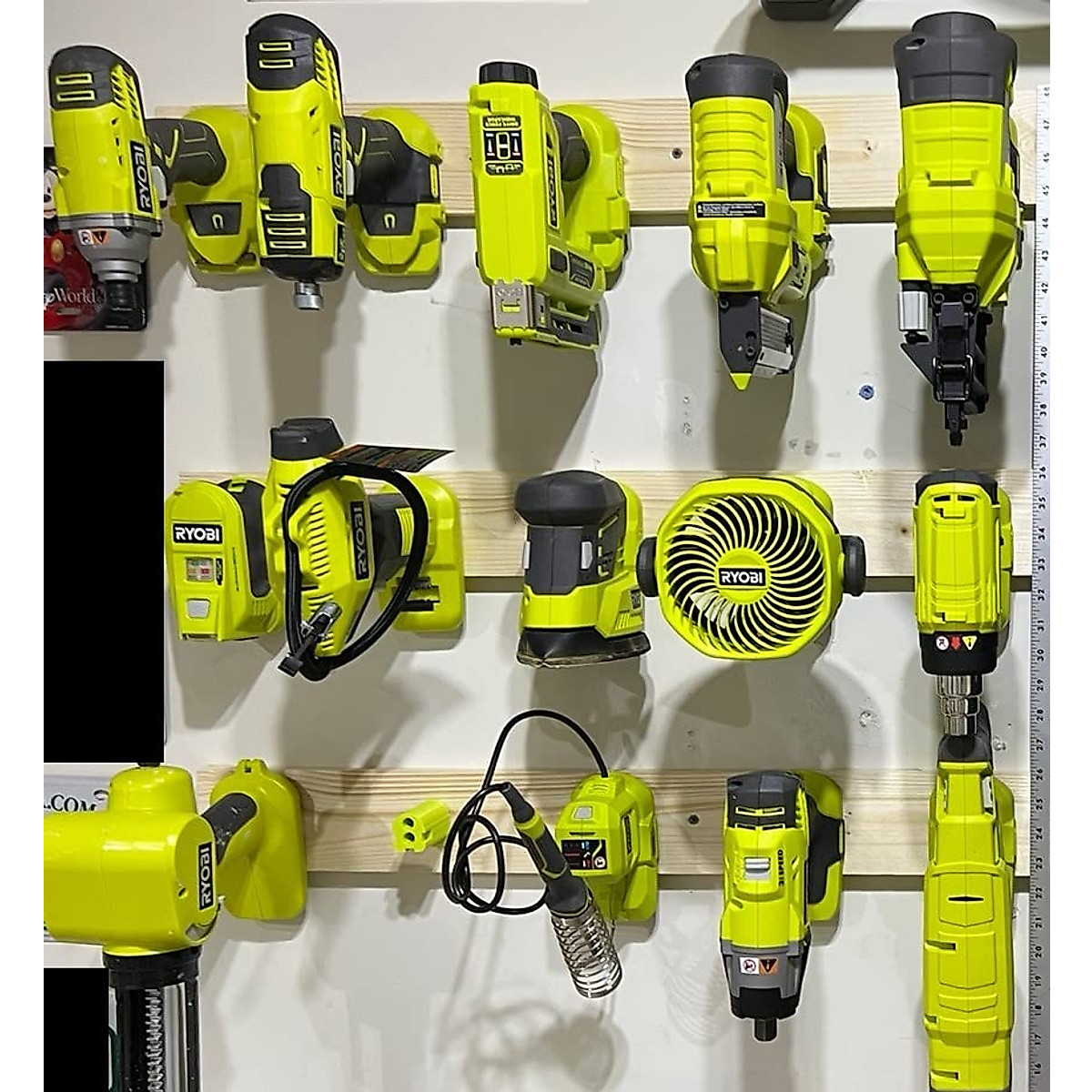 Ryobi 18V Cordless Tool & Battery Mounts Hangers Holders Brackets - 12 Pack - 6 Tool + 6 Battery Mounts
