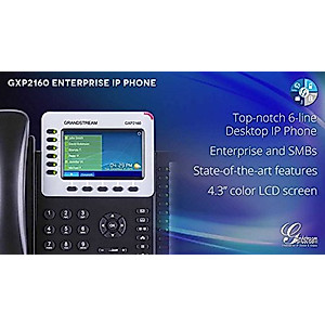Grandstream GS-GXP2160 Enterprise IP Telephone VoIP Phone and Device, Black