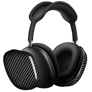 MONOCARBON Real Carbon Fiber Case for Airpods Max,Military Grade Protective Hard Cover for Apple Airpods Max Headphone from Daily Scratch,High-End Luxury Essential Accessories-Twill Glossy Black