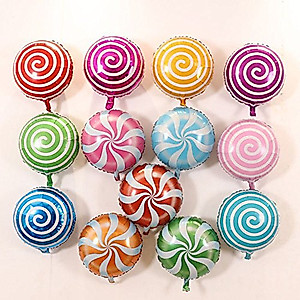 42 pcs 18" Sweet Candy Balloons, Round Lollipop Balloon, Birthday Wedding Party Balloons, Party Supplies
