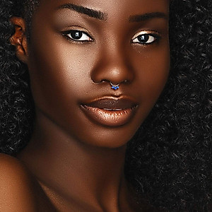 Pierced Owl 16GA G23 Implant Grade Titanium Triple Bezel Set Synthetic Opal Lined Hoop Cartilage Helix Daith Septum Hinged Segment Ring (White, 10mm Diameter)