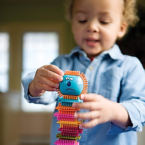 B. toys- Bristle Block Spinaroos - Creative Building Block Playset- 75 pcs- The Official Bristle Blocks - Toy Building Blocks for Toddlers