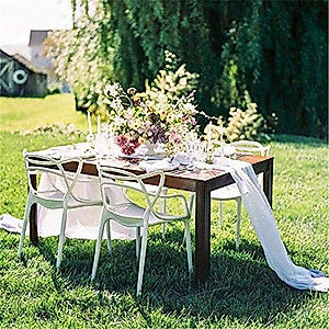 YJKIS White Chiffon Table Runner 27x120 Inches Rustic Sheer Runner Bridal Wedding Party Decorations Romantic Wedding Table Runner
