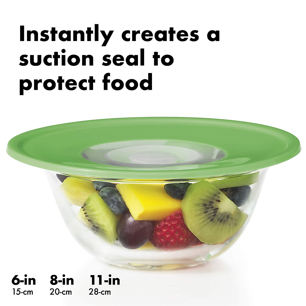 OXO Good Grips 3 Piece Reusable Silicone Lid and Splatter Guard Set, Green, (S, M, & L - 3 Piece Set)