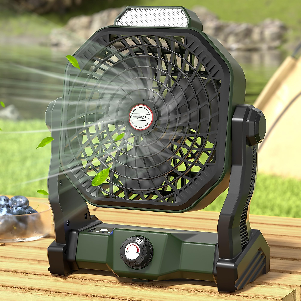 Camping Fan for Tent Fan Rechargeable Fan Portable Fan Battery Powered Fan 10400mAh Battery Operated Fan Personal Fan for Desk Fan with LED Lantern Fan for Camping Essentials for Travel Home