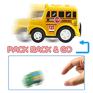 Funcorn Toys Pull Back Car, 12 Pack Assorted Mini Plastic Vehicle Set, Pull Back Truck and Car Toys for Boys Kids Toddler Party Favors,Die Cast Car Toy Play Set