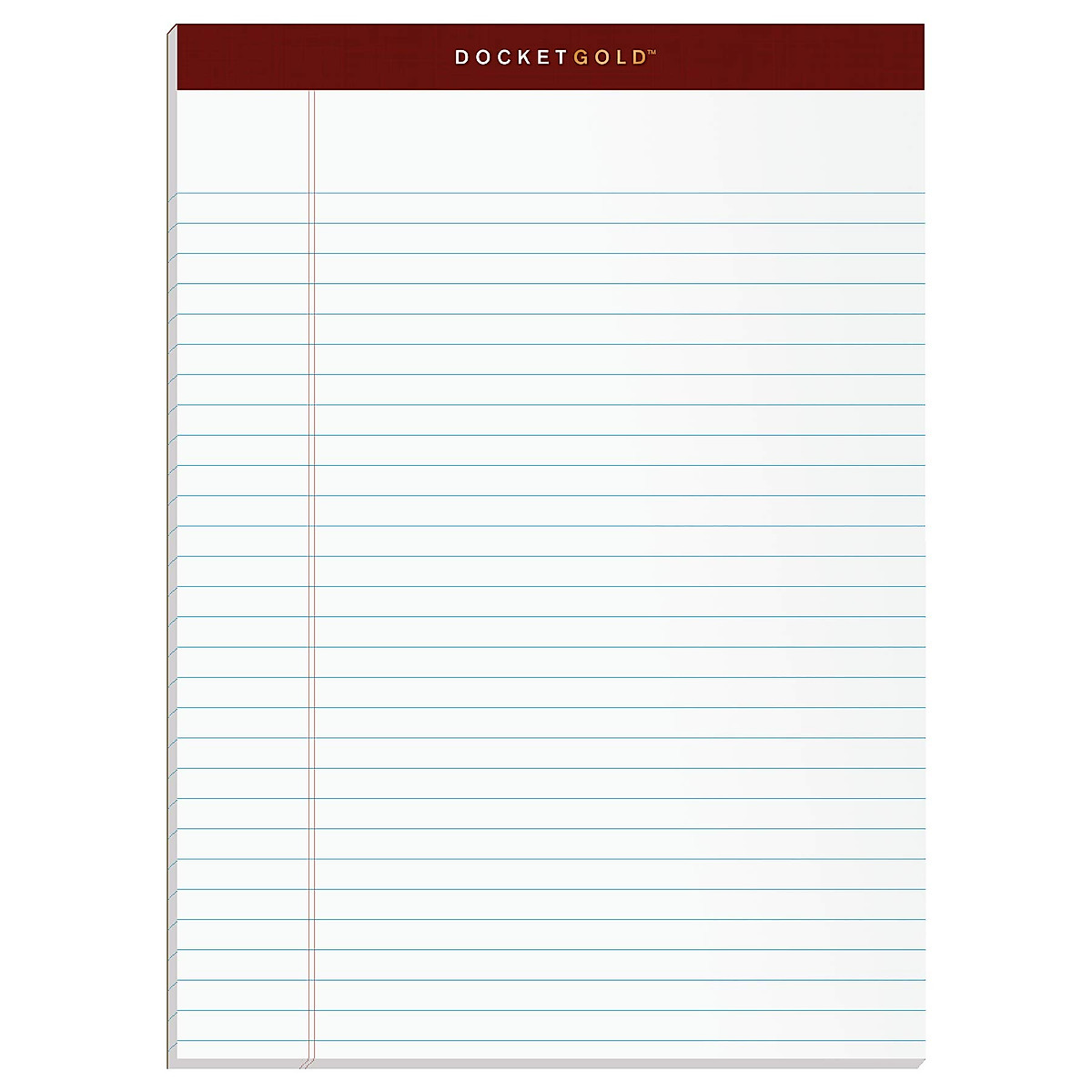 TOPS Docket Gold Writing Pads, 8-1/2 x 11-3/4, Legal Rule, White Paper, 50 Sheets, 12 Pack (63960)