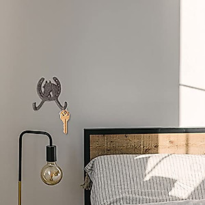 Gadpiparty 4pcs Hats Key Decor Kitchen Hoof Towels The Mug Prong Cast Utility for Duty Design Antique Shaped Bathroom Hanger Wall Style Rack Metal Cap American Wall- Rustic Bath Stylish