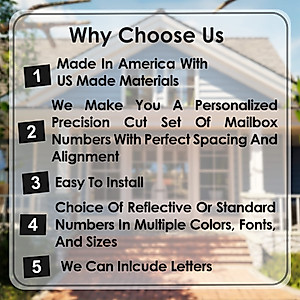 Mailbox Decals Made In USA House Numbers For Mailbox Available In Standard And Reflective Colors 3 4 or 5 inch Mailbox Numbers