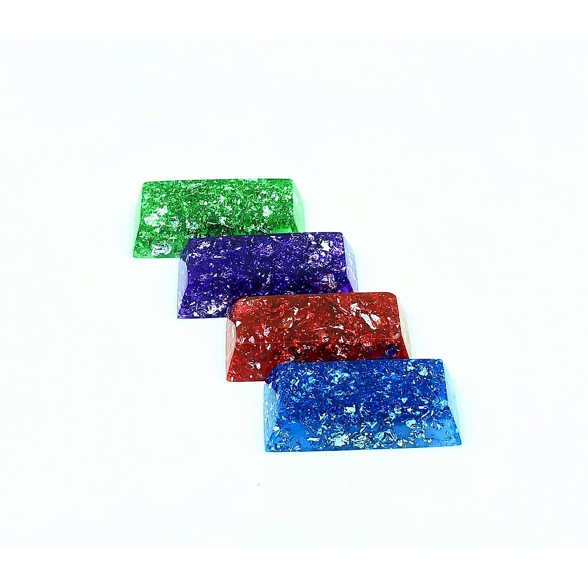 Handmade 2.25u Enter Keycap Thick Resin Translucidus Backlit Key Cap OEM Profile for Cherry MX Gaming Mechanical Keyboard (Blue)
