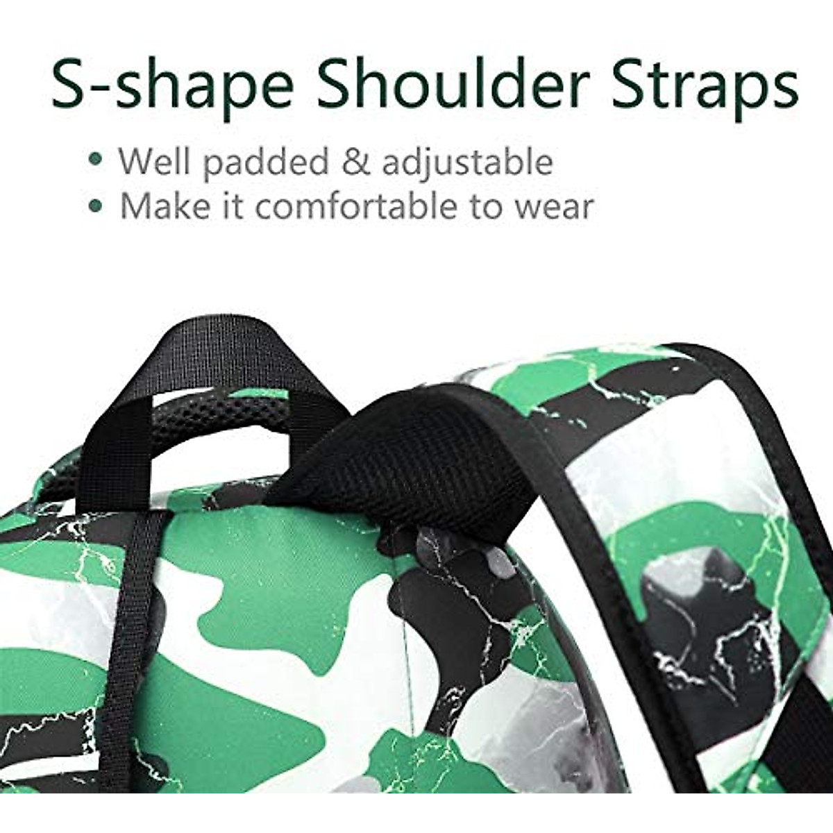 Boys School Backpack for Kids Elementary Middle School Bags for Teens Childs Camouflage Primary Book Bags Lightweight Durable Gifts Fourth Fifth Sixth Grade 17 Inch Ages 4.5.6.7.8.9.10 (Green)