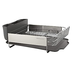 KitchenAid Full Size Stainless Steel Dish-Drying Rack, 20.47-Inch, Gray
