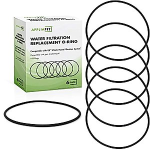 AppliaFit 6-Pack O-Ring Gasket Seals Compatible with GE HHRING - Fits Whole Home Filtration Models GXWH30C, GXWH35F, GXWH38F, GXWH38S, GXWH40L, WS03X10039, FXHSC, FXHTC