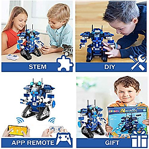 Yerloa Robot Building Kit for Kids 6-12, Remote & APP Control Robot Build A Robot Toys for Kids 8-12, Robotics Kit Stem Projects for Kids Ages 8-12, Gifts for 8 9 10 11 12 year old boys girls, 405 Pcs