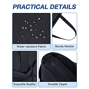 BAGSMART Women Tote Bag Large Handbag Tote With Zipper Black Shoulder Bag With Pocket (Black-1)