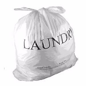 WELCOME Laundry Bags Hospitality - 14 X 24 Hotel Laundry Bags - Tear Tape Tie Closure White Plastic (Case of 1000)